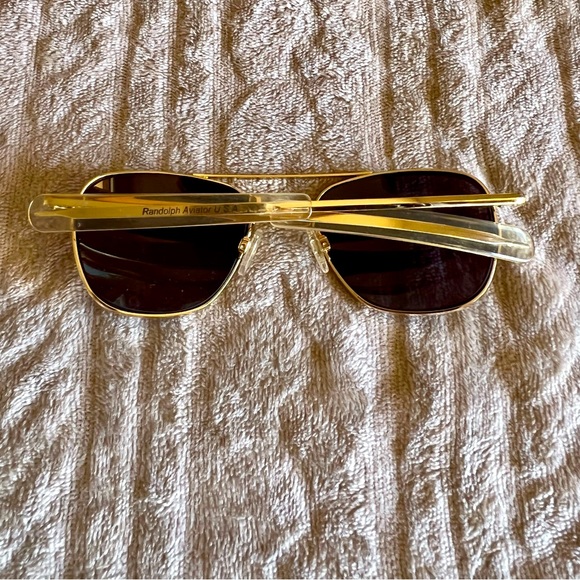 Randolph Engineering | Accessories | Randolp Aviator Gold Sunglasses Prescription Attached ...